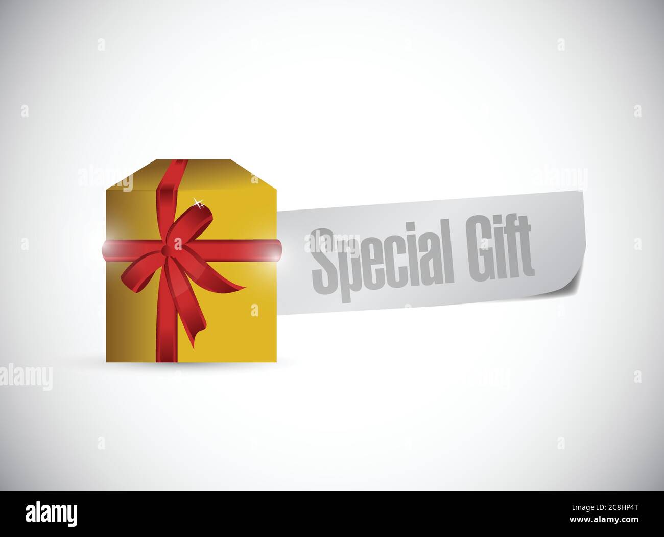 Gift box and gift message illustration design over white Stock Vector ...