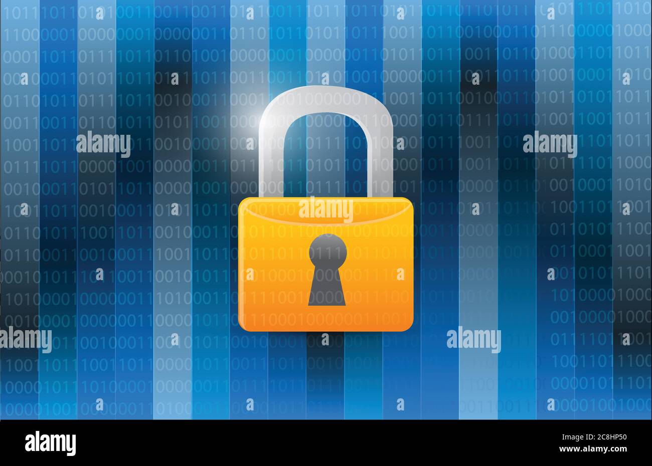Lock illustration design over a binary background Stock Vector Image ...