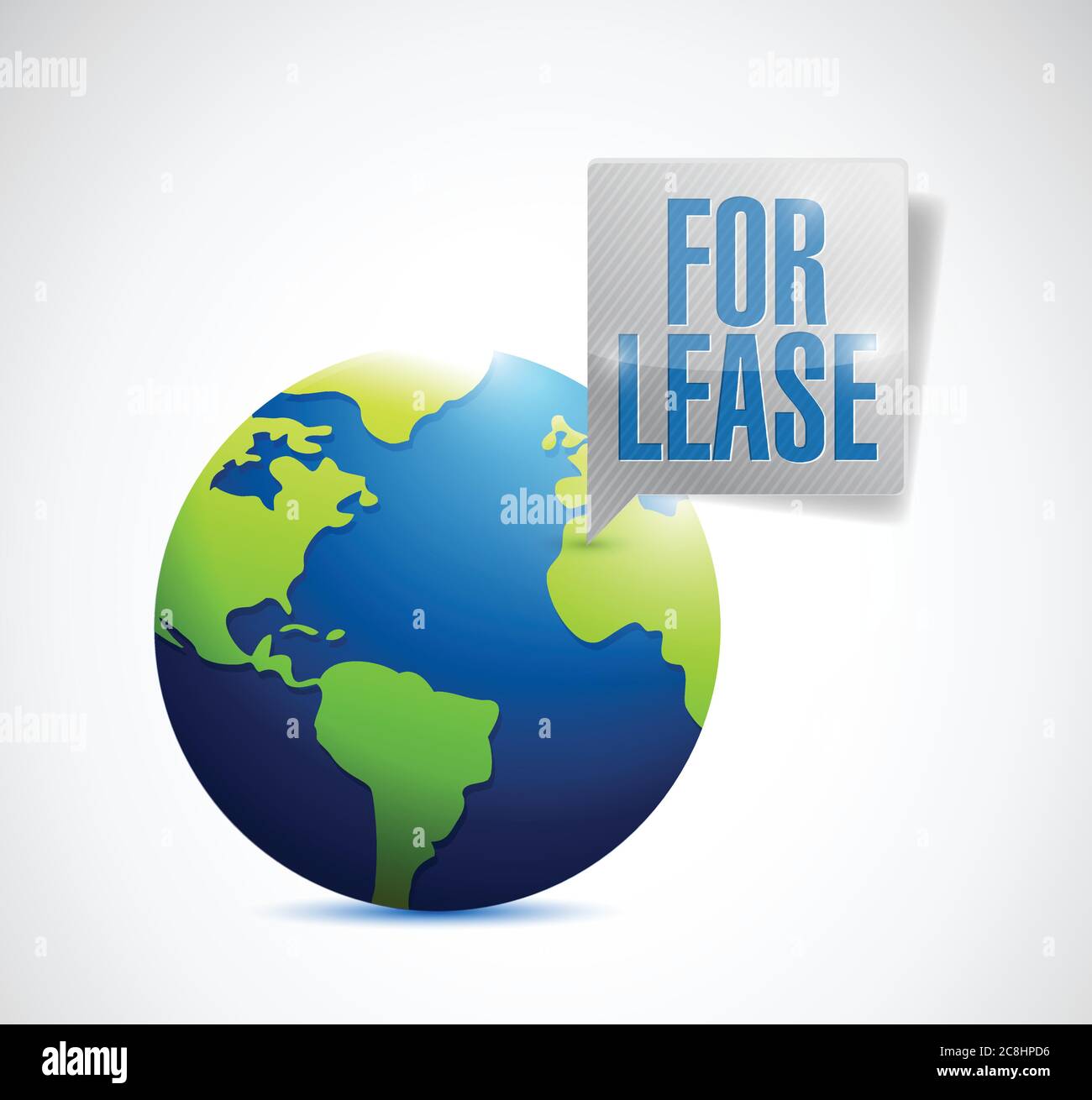 For lease sign on a globe illustration design over a white background ...