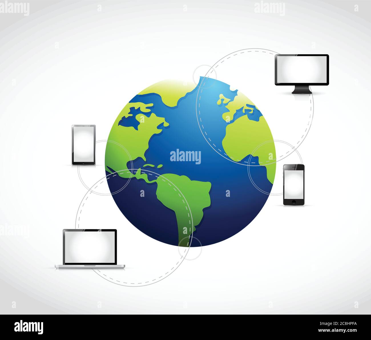 International technology connection illustration design over a white ...