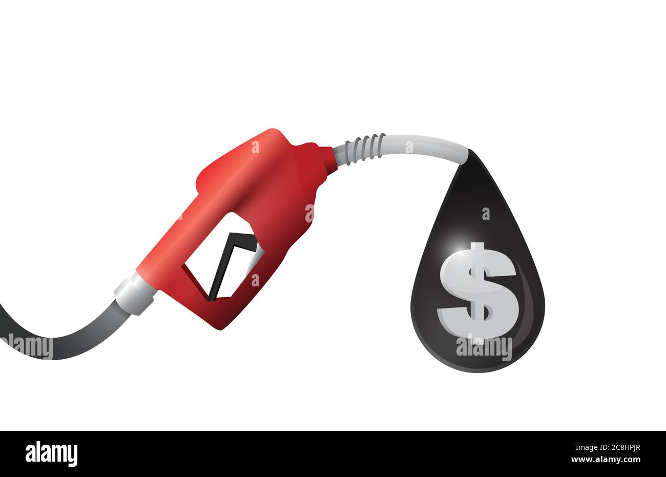 Gas pump and dollar oil sign illustration design over a white ...