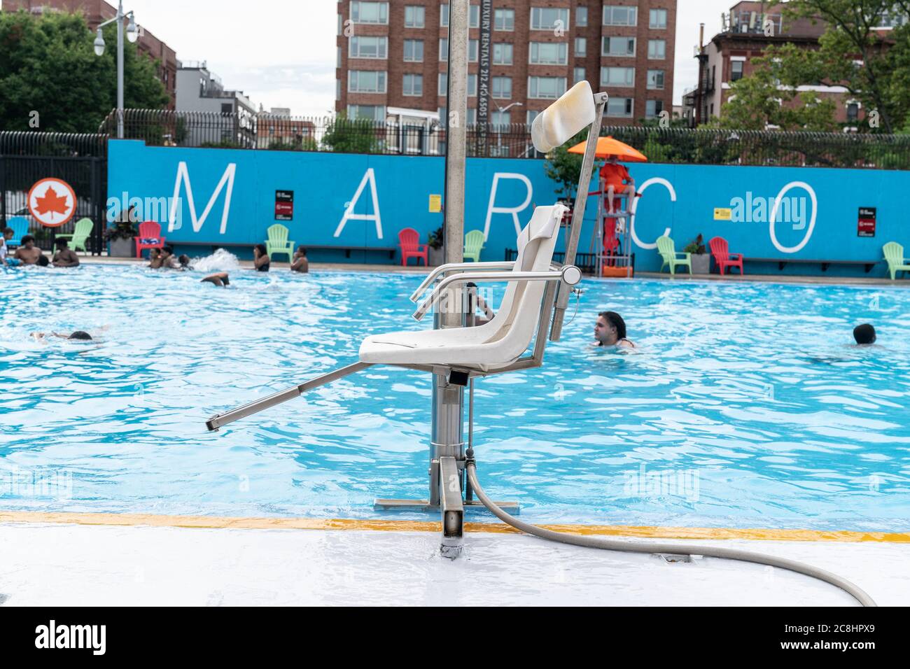 New York, NY - July 24, 2020: Special chair for people with disability ...