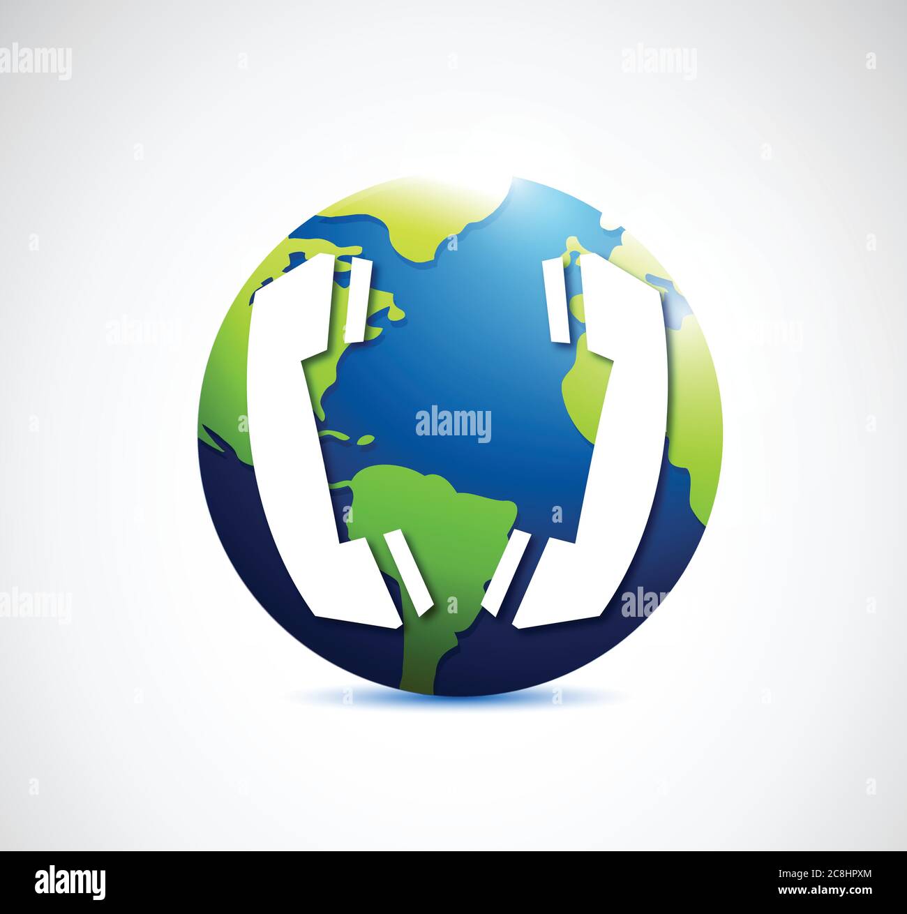 Communication globe concept illustration design over a white background ...