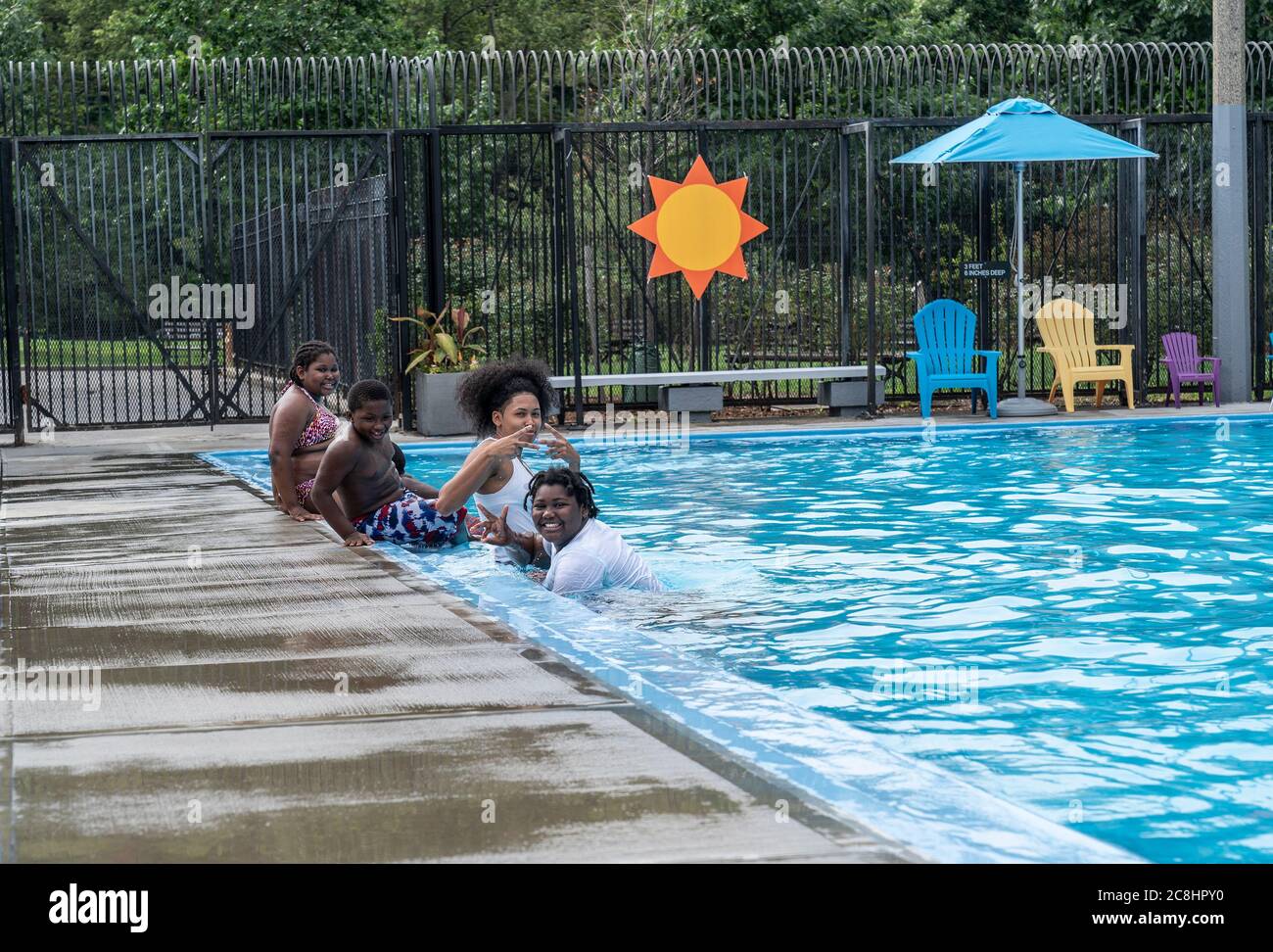 New York, United States. 24th July, 2020. People seen enjoying swimming ...