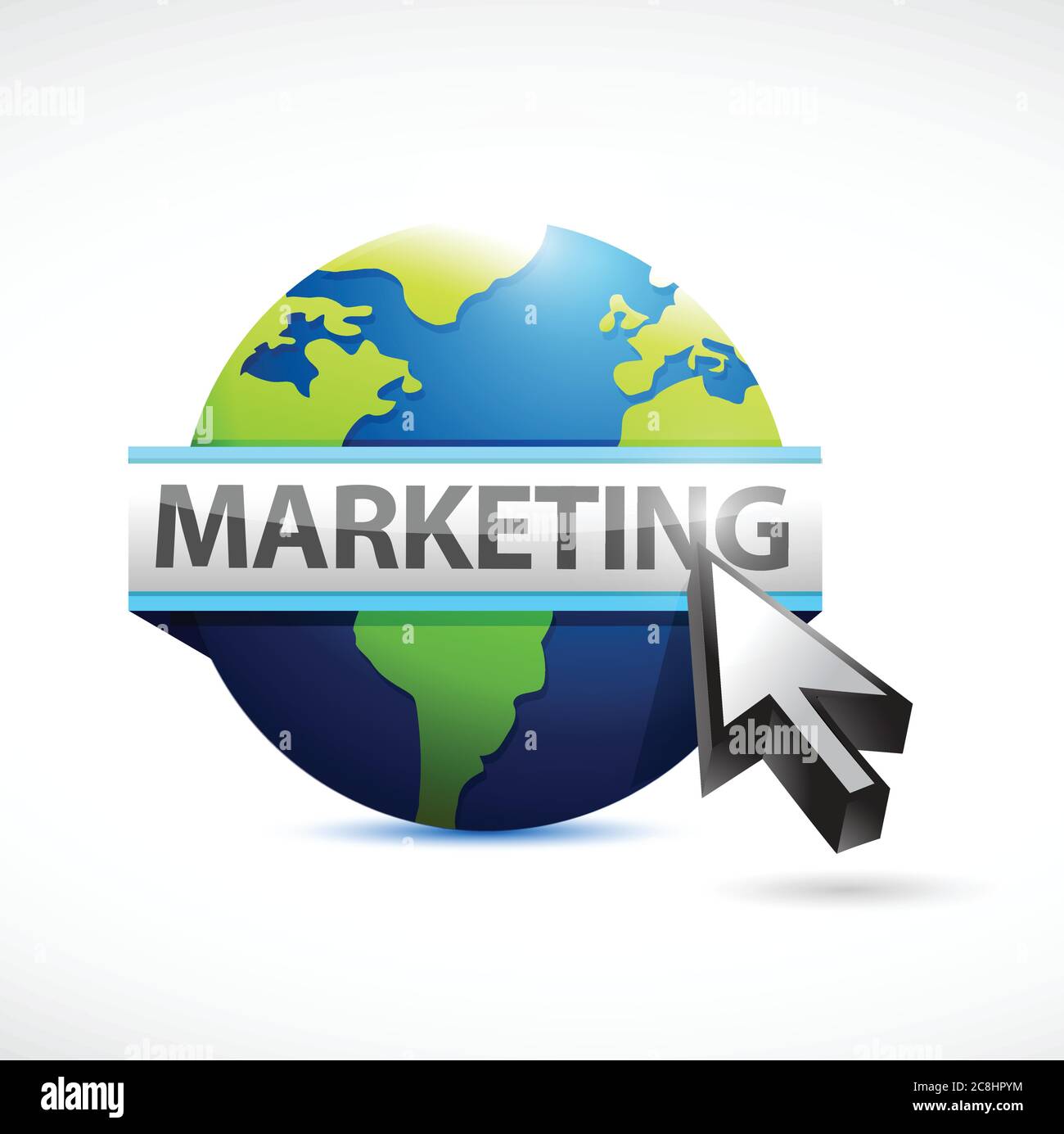 Marketing globe sign illustration design over a white background Stock ...