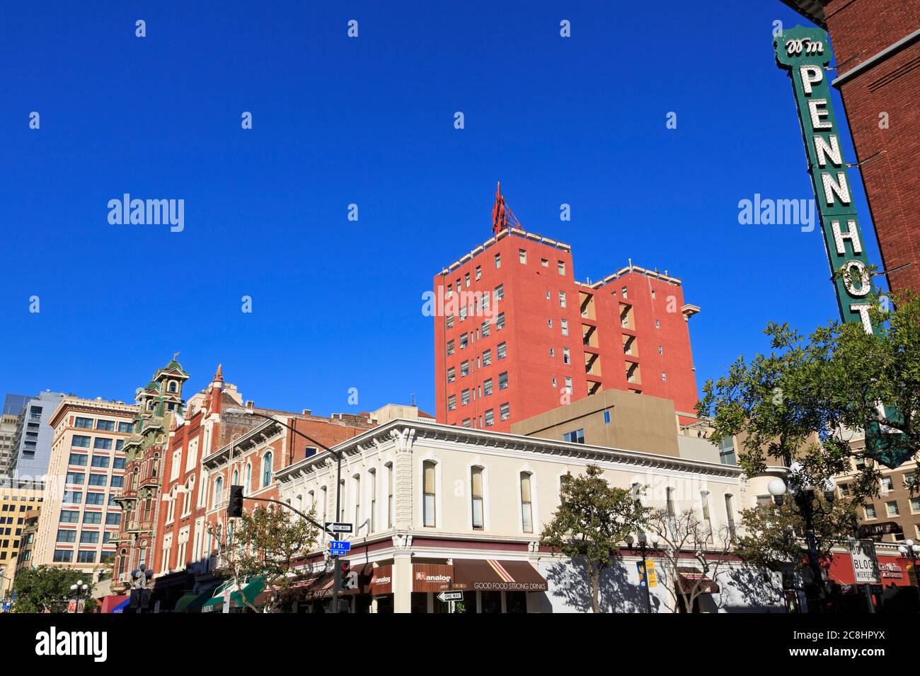 Fifth Avenue, Gaslamp Quarter, San Diego, California, USA Stock Photo ...
