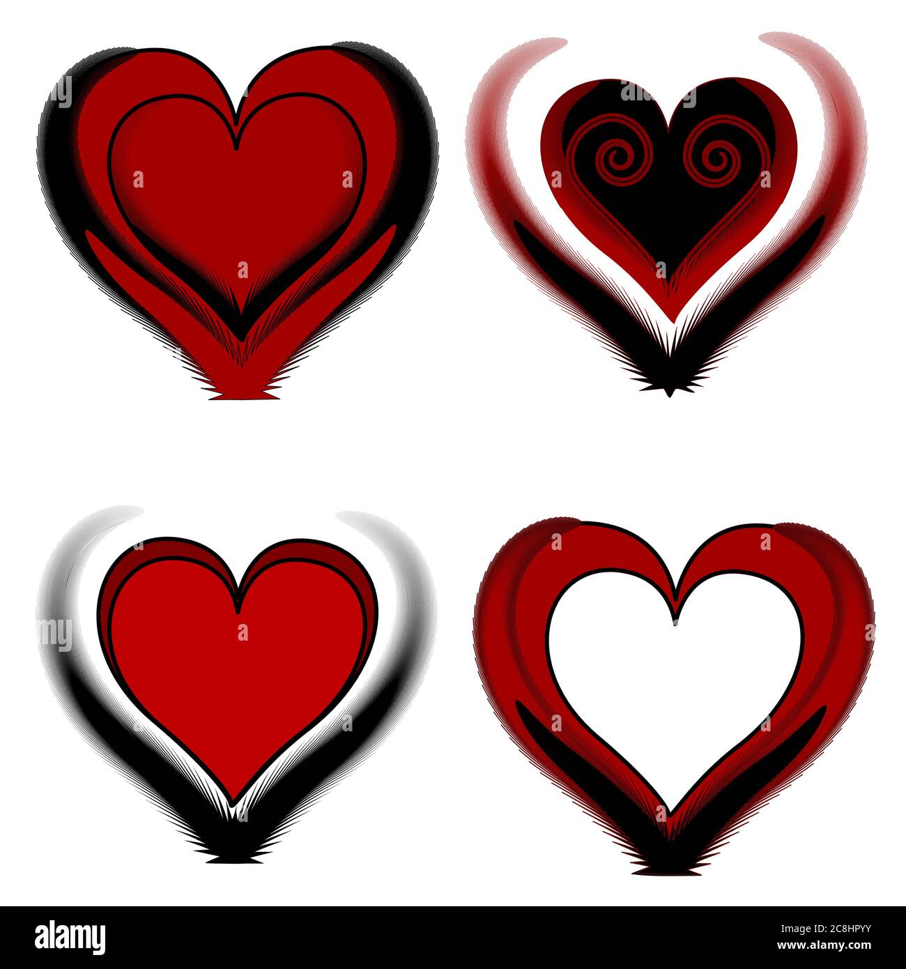 vector illustration of set of different shapes of heart Stock Vector ...