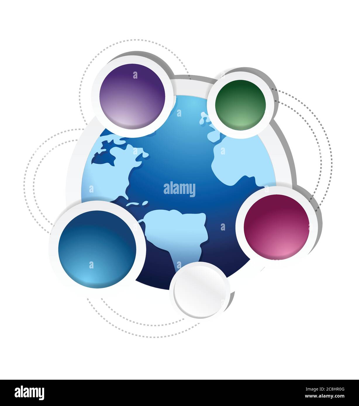 Globe cycle business diagram illustration design over white Stock ...