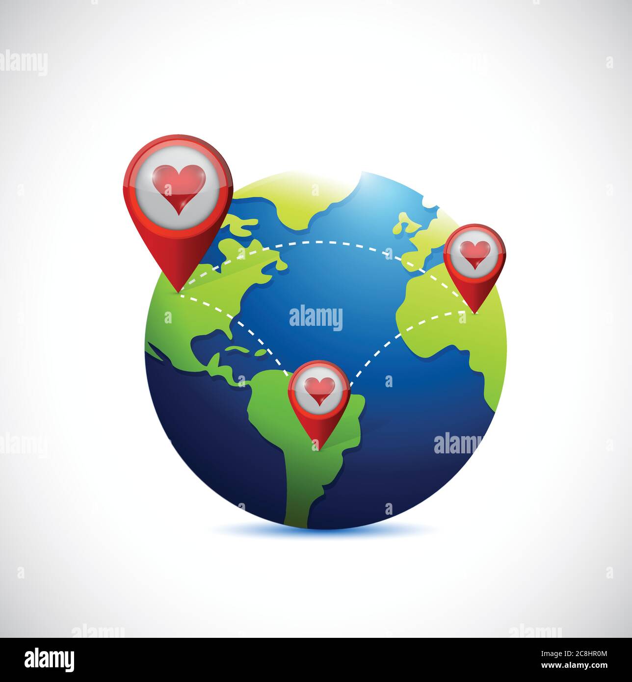 Love connections network illustration design over a white background ...