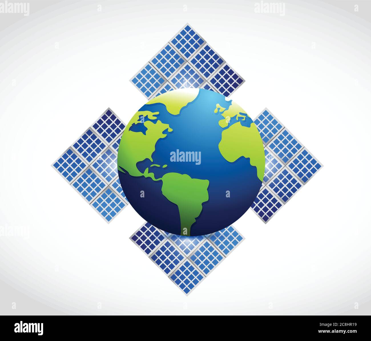 Globe solar panel illustration design over a white background Stock ...