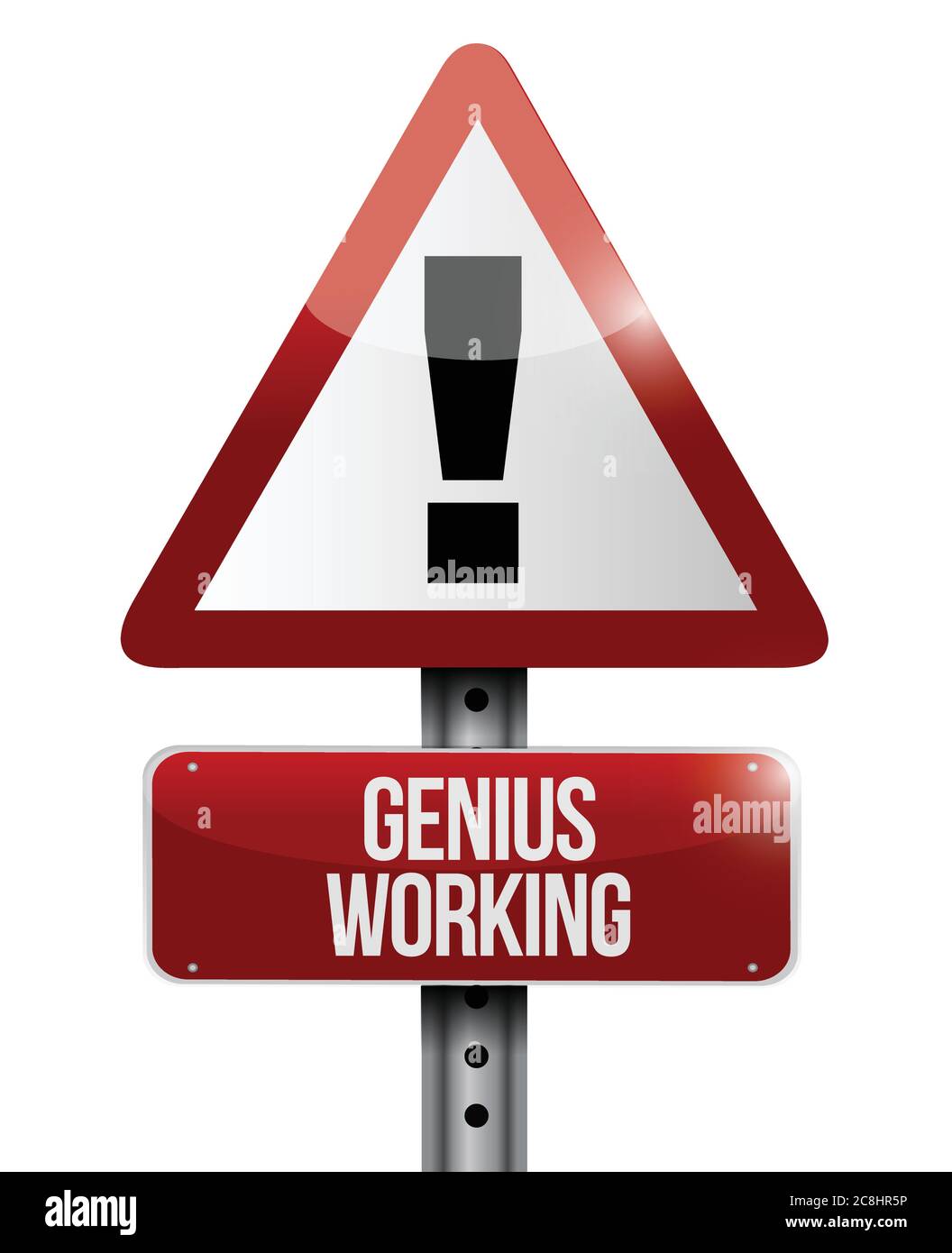 Genius working road sign illustration design over white Stock Vector ...