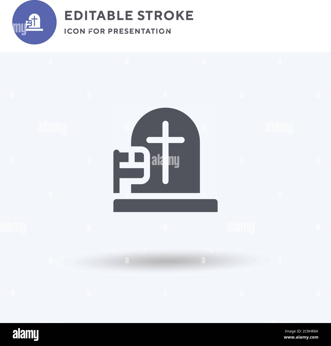 Memorial icon vector, filled flat sign, solid pictogram isolated on ...