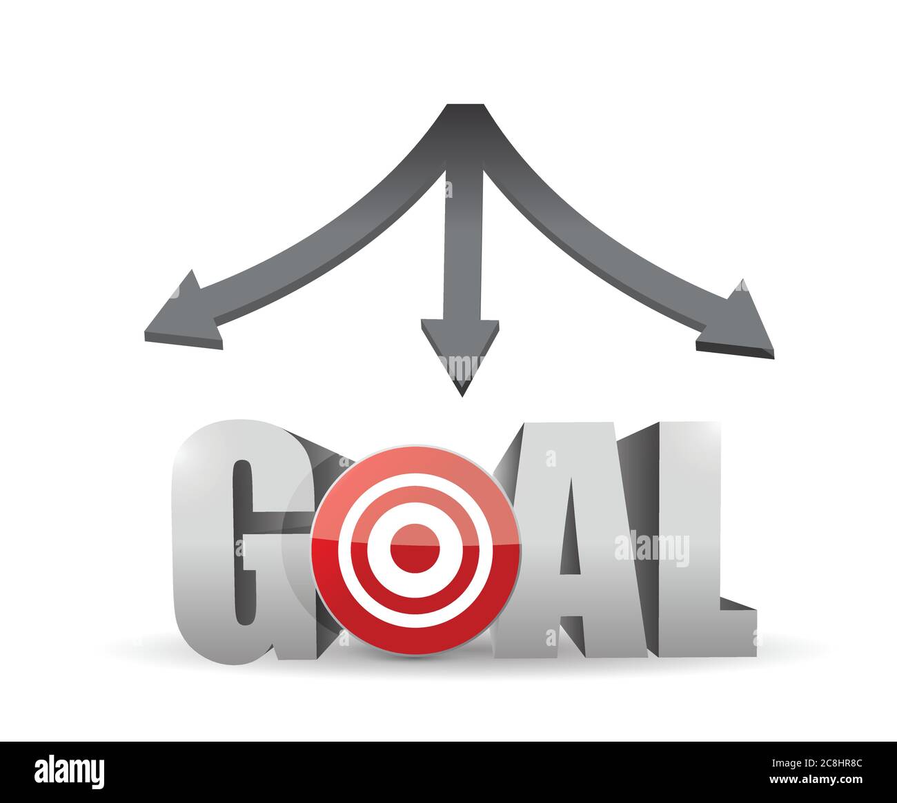 All destinations pointing to your goal. concept illustration design ...