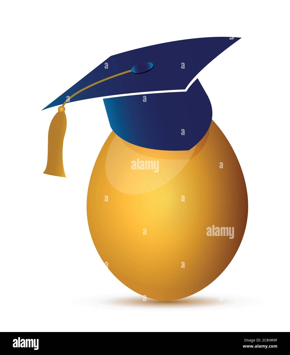 Egg with an graduation hat illustration design over a white background ...