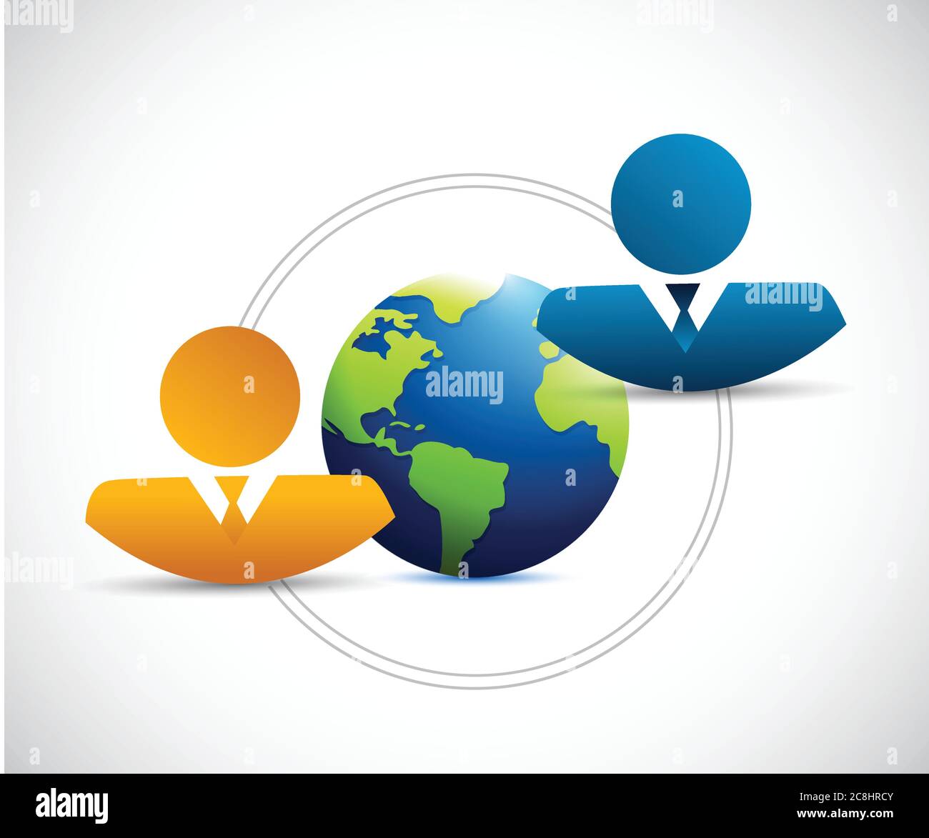 People and globe concept illustration design over a white background ...
