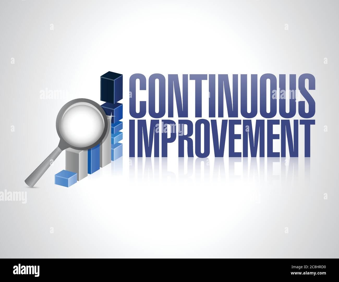 Continuous improvement business graph illustration design over a white ...
