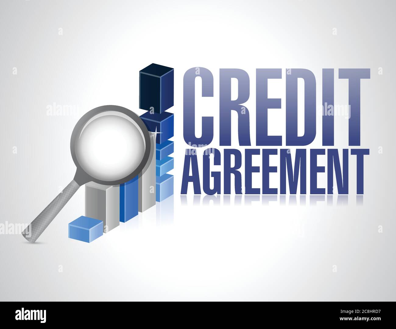 Credit agreement business sign illustration design over a white ...
