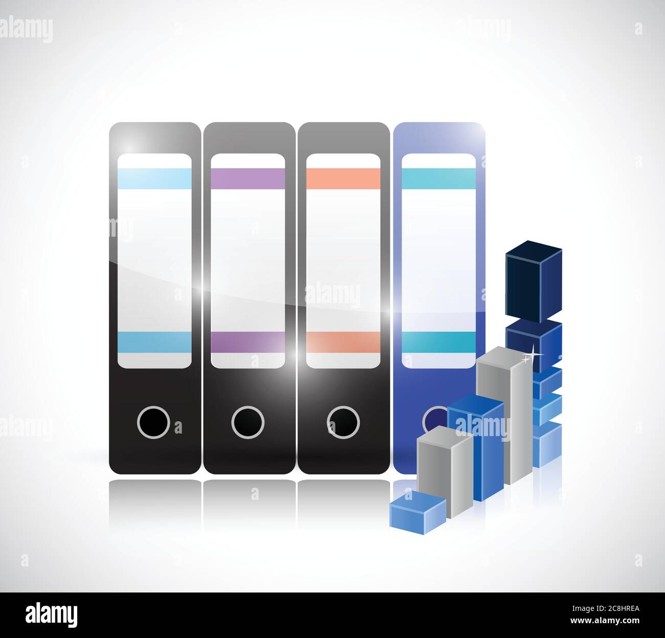 Folder and business graph. illustration design over a white background ...