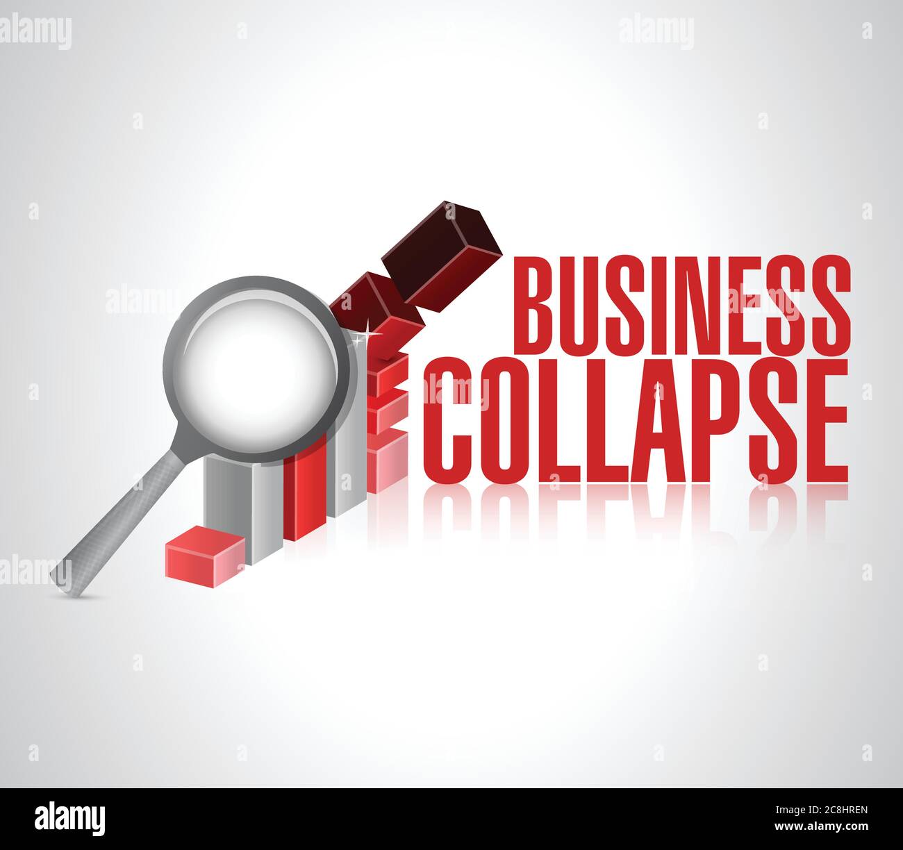 Business collapse sign illustration design over a white background ...