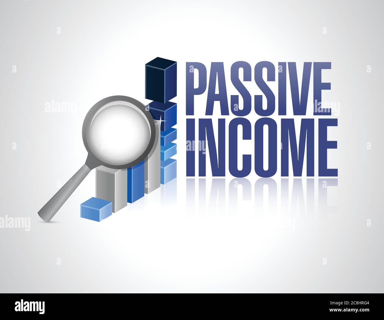 Passive income business sign illustration design over a white ...