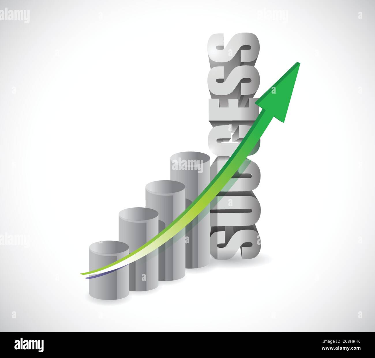 Success business graph illustration design over a white background ...