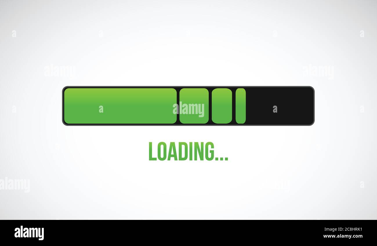Green loading bar illustration design over a white background Stock ...