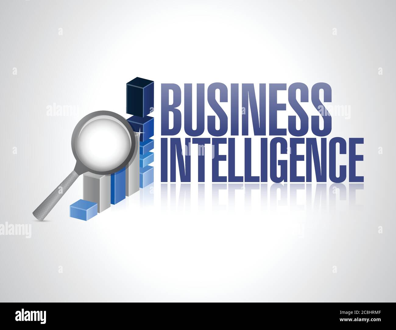 Business intelligence graph sign illustration design over a white ...