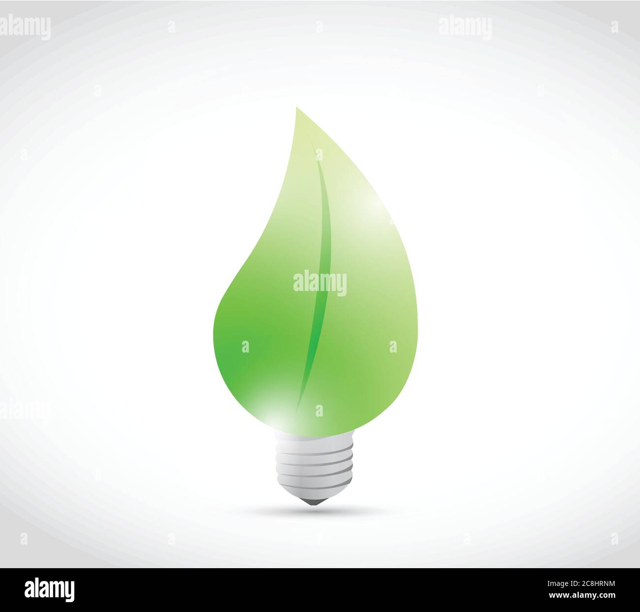 Nature leave light bulb. eco lightbulb illustration design over white ...