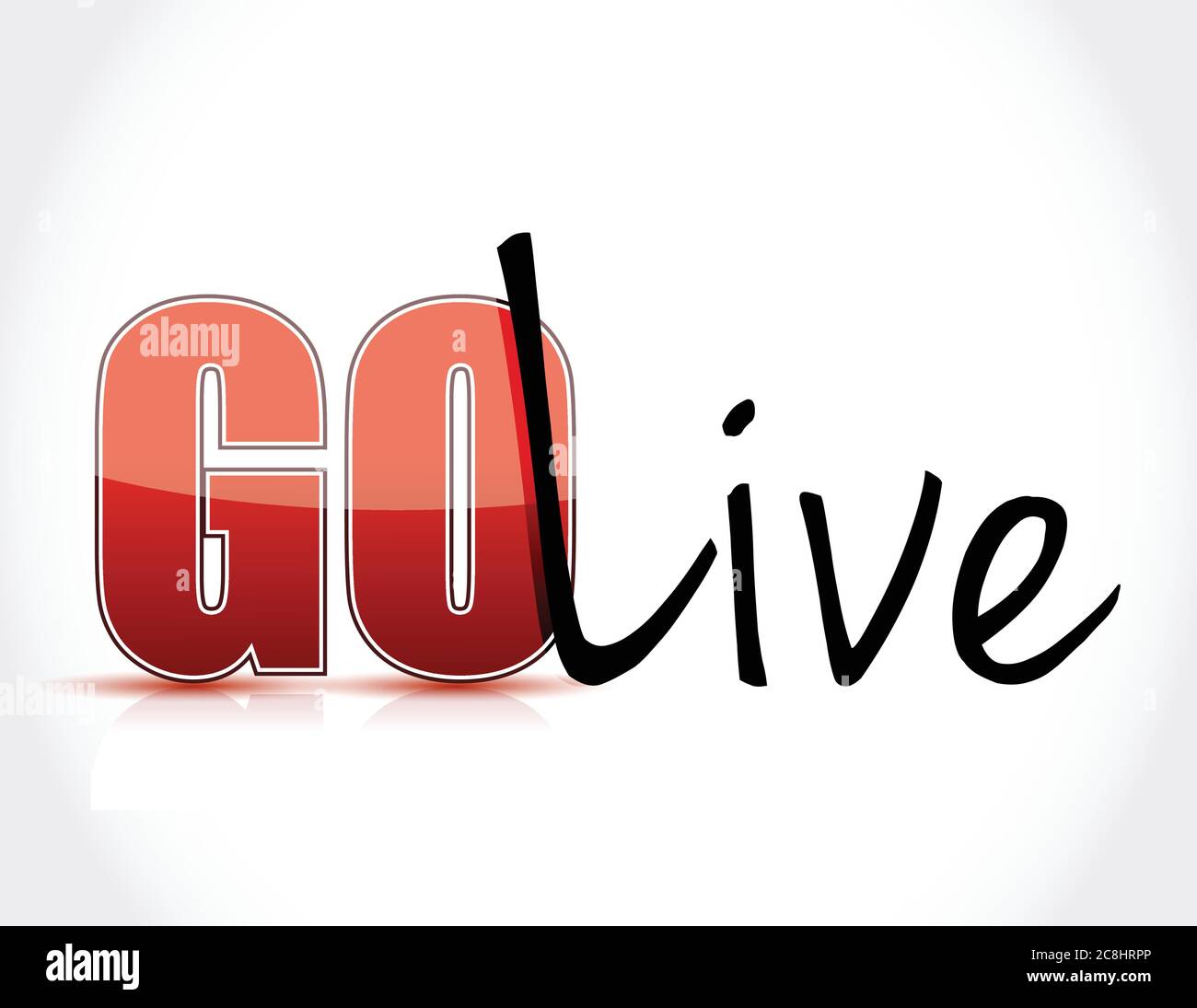 Go live sign text illustration design over a white background Stock ...