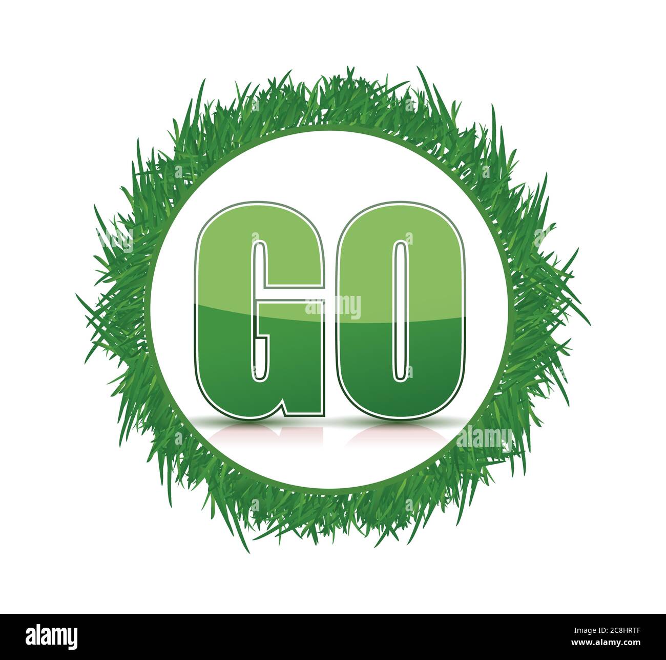 Go green grass concept illustration design over a white background ...