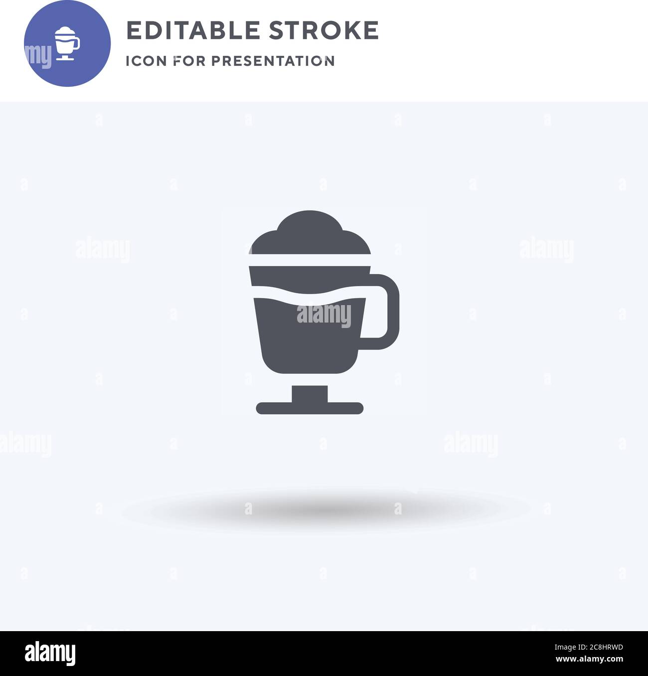 Irish Coffee icon vector, filled flat sign, solid pictogram isolated on ...