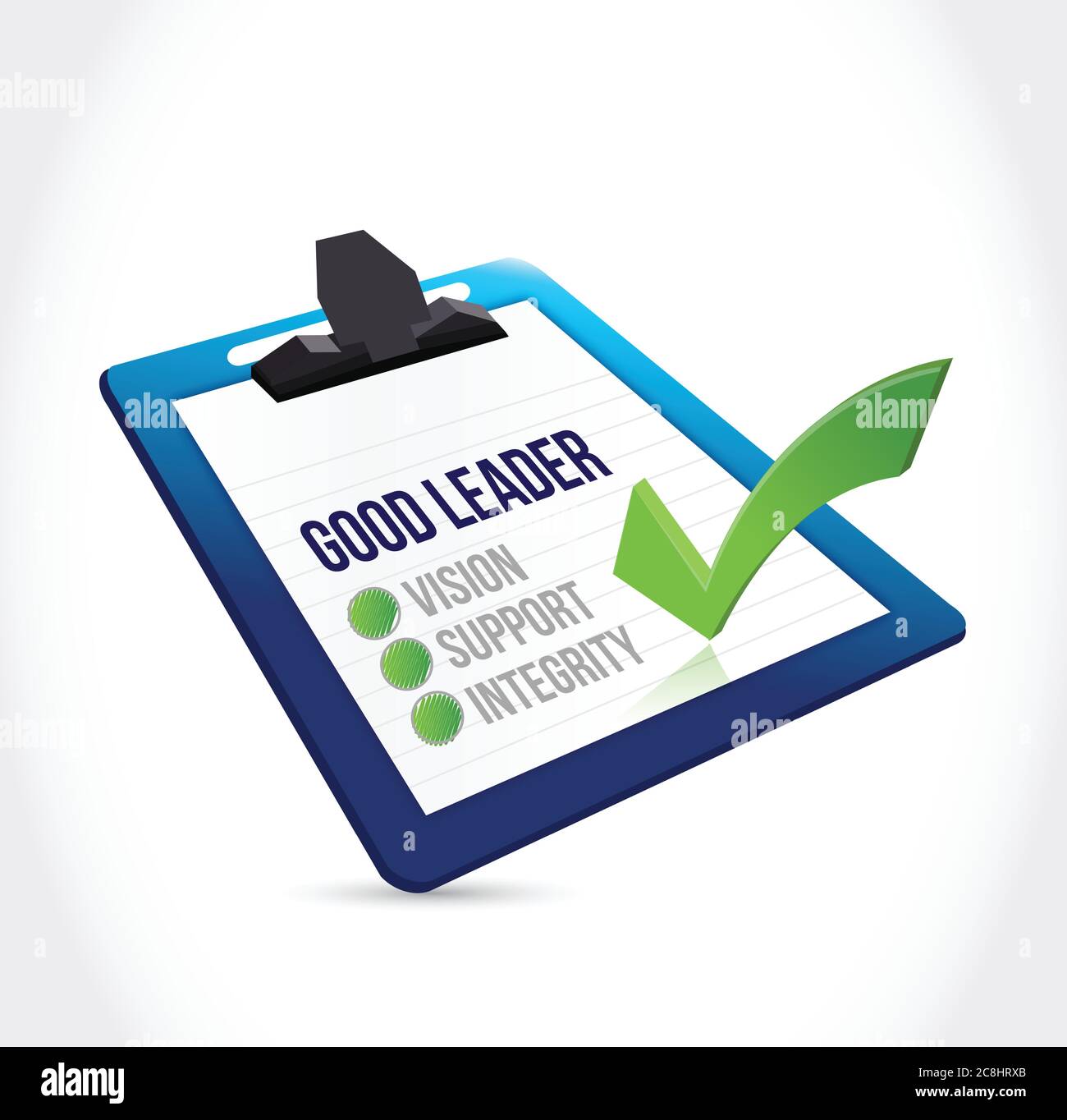 Good leader check mark clipboard illustration design over a white ...