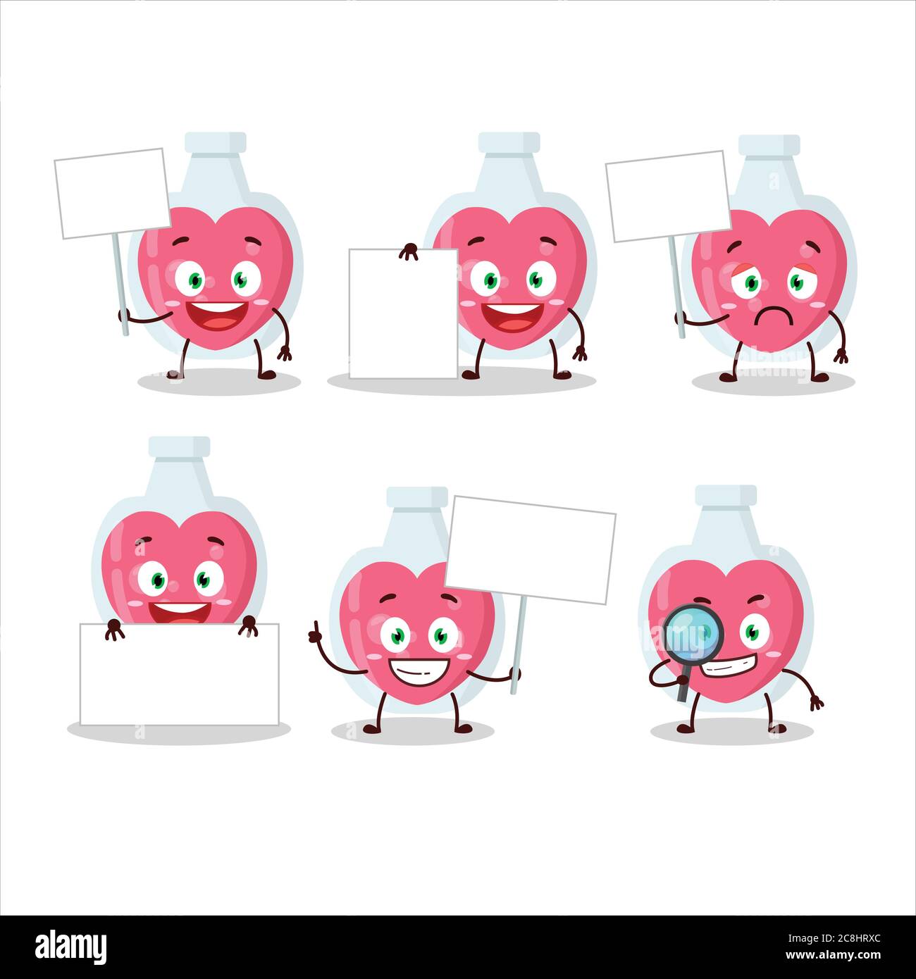 Love potion cartoon character bring information board Stock Vector ...