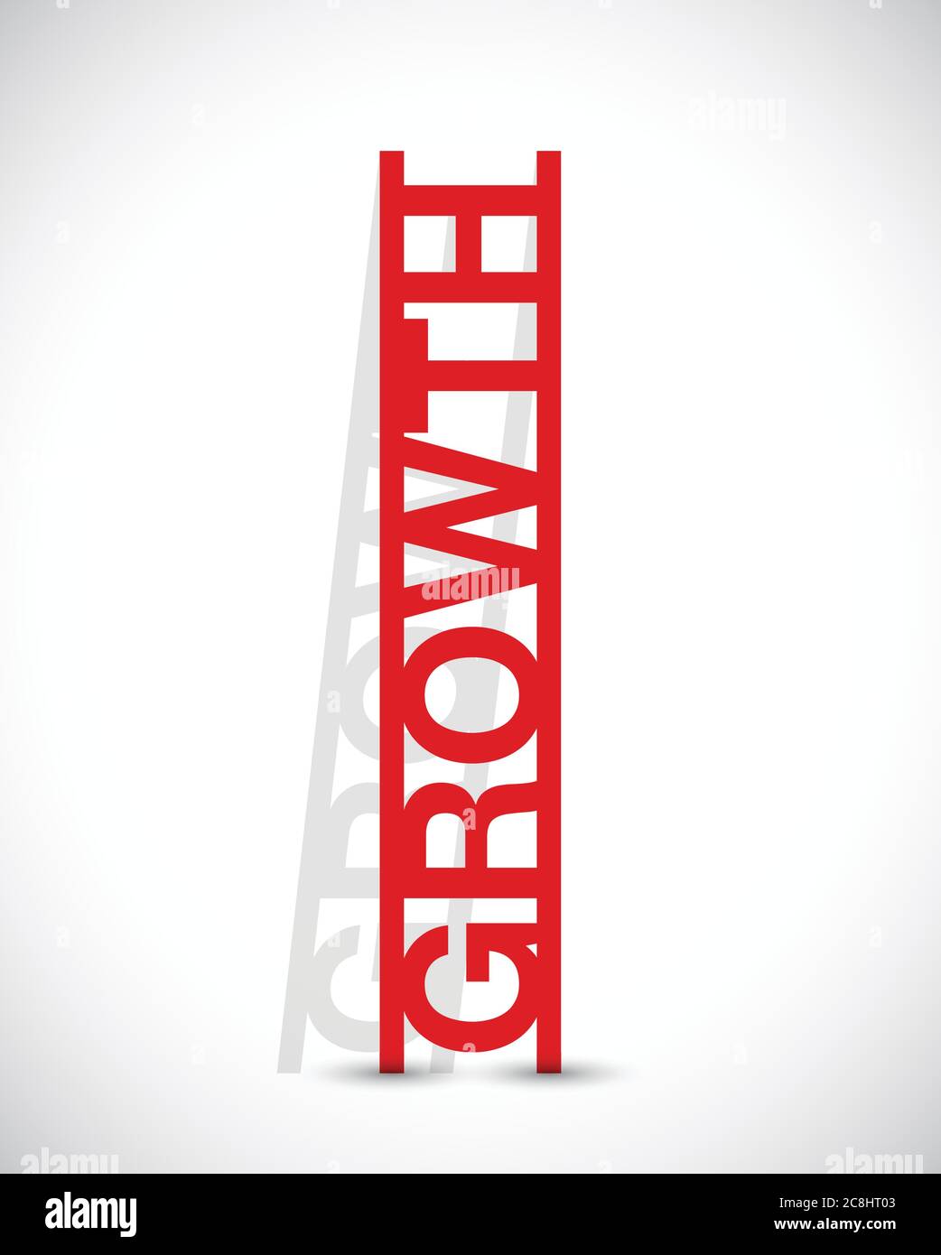 Growth text ladder concept illustration design over a white background ...