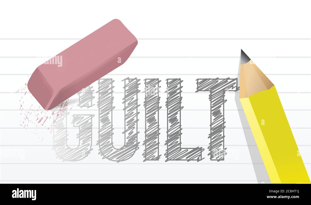 Erase your guilt concept illustration design over a white background ...