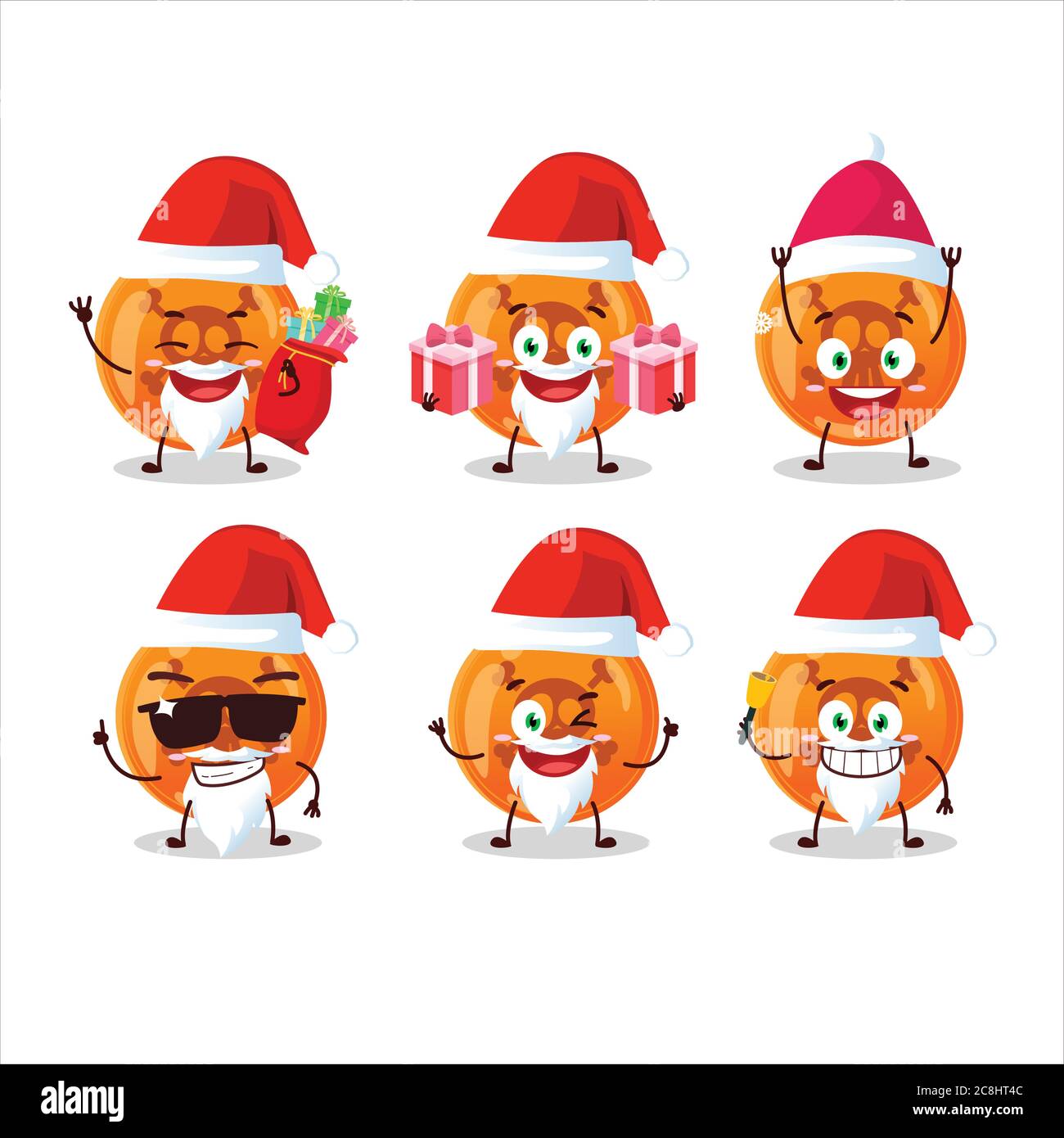 Santa Claus emoticons with halloween dangerous cartoon character Stock ...