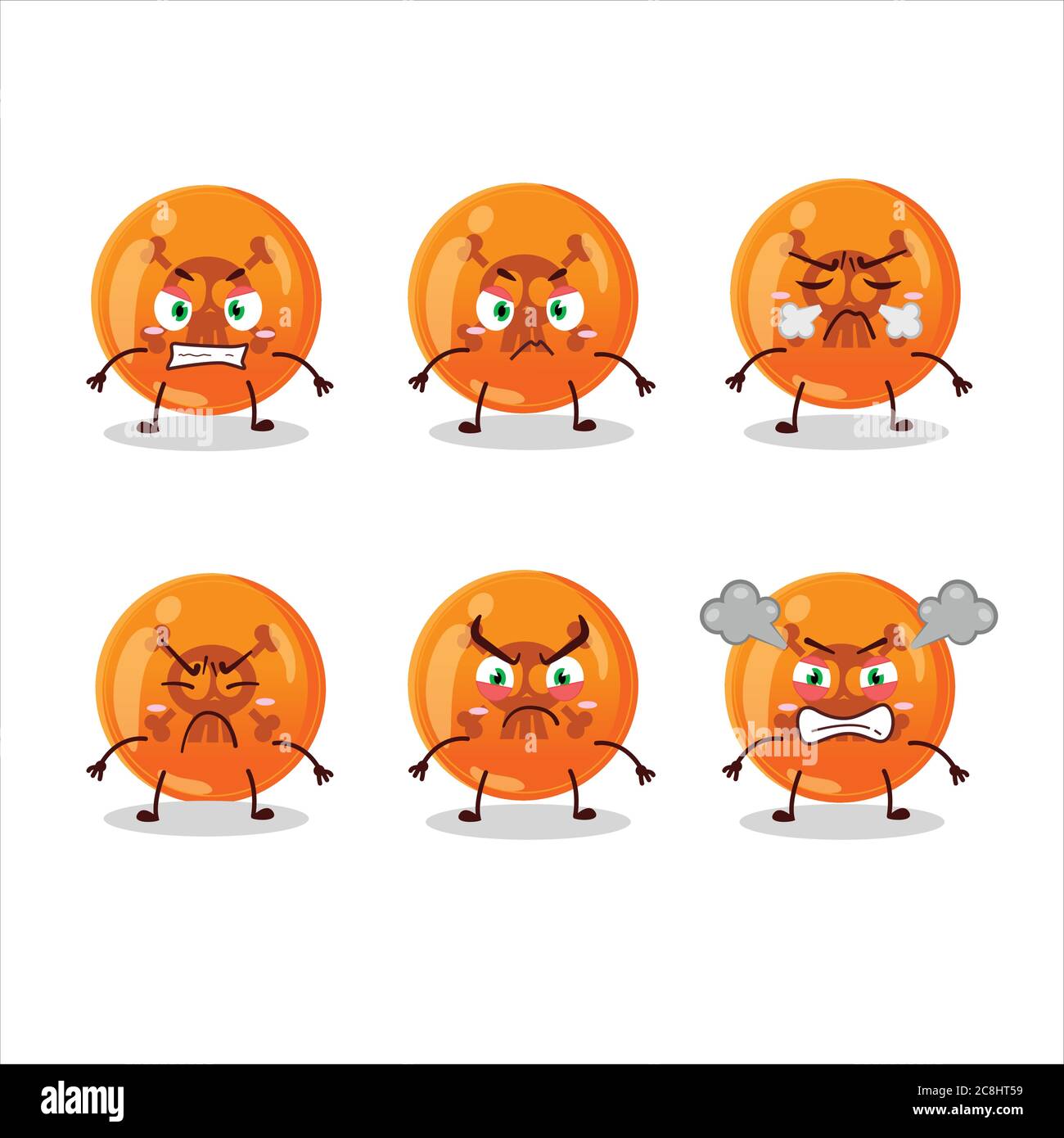 Halloween dangerous cartoon character with various angry expressions ...