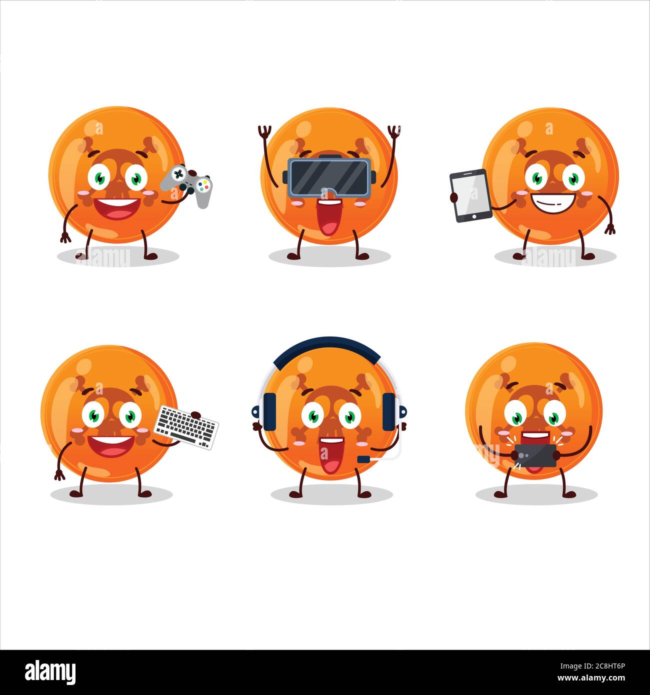 Halloween dangerous cartoon character are playing games with various ...