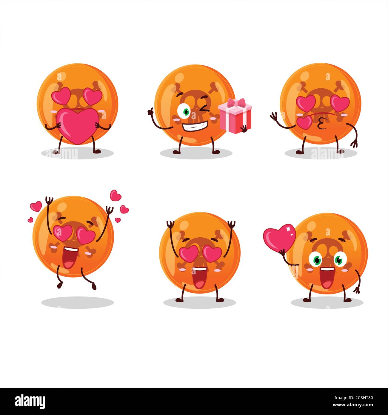 Halloween dangerous cartoon character with love cute emoticon Stock ...