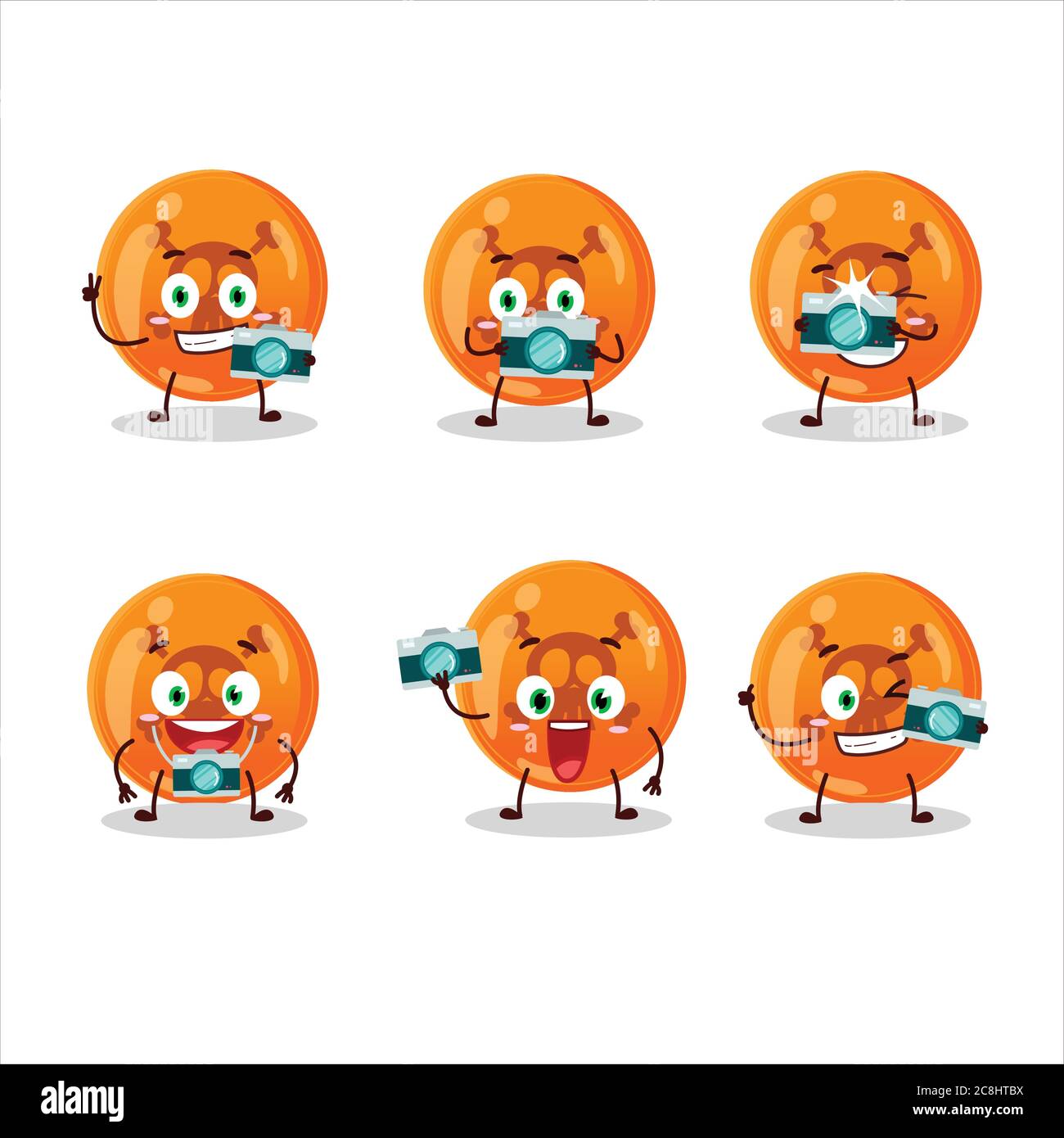 Photographer profession emoticon with halloween dangerous cartoon ...