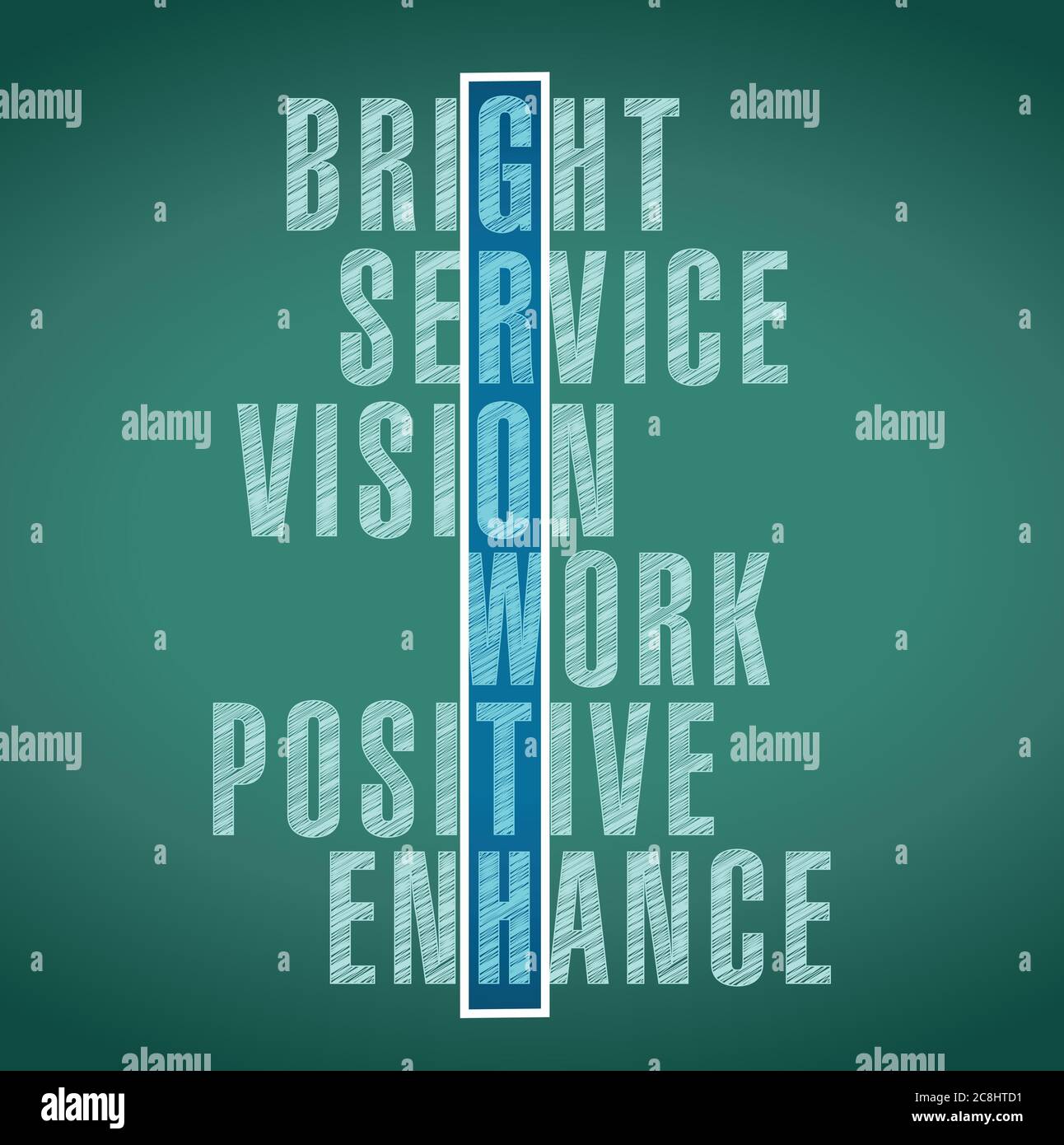 Growth words concept illustration design over a chalkboard Stock Vector ...