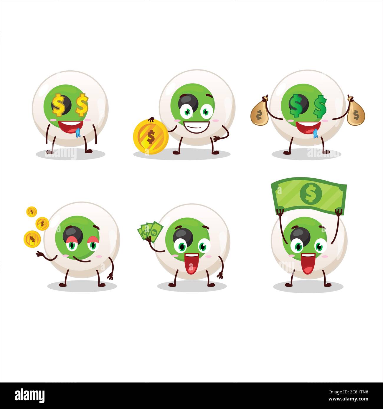 Eye candy cartoon character with cute emoticon bring money Stock Vector ...
