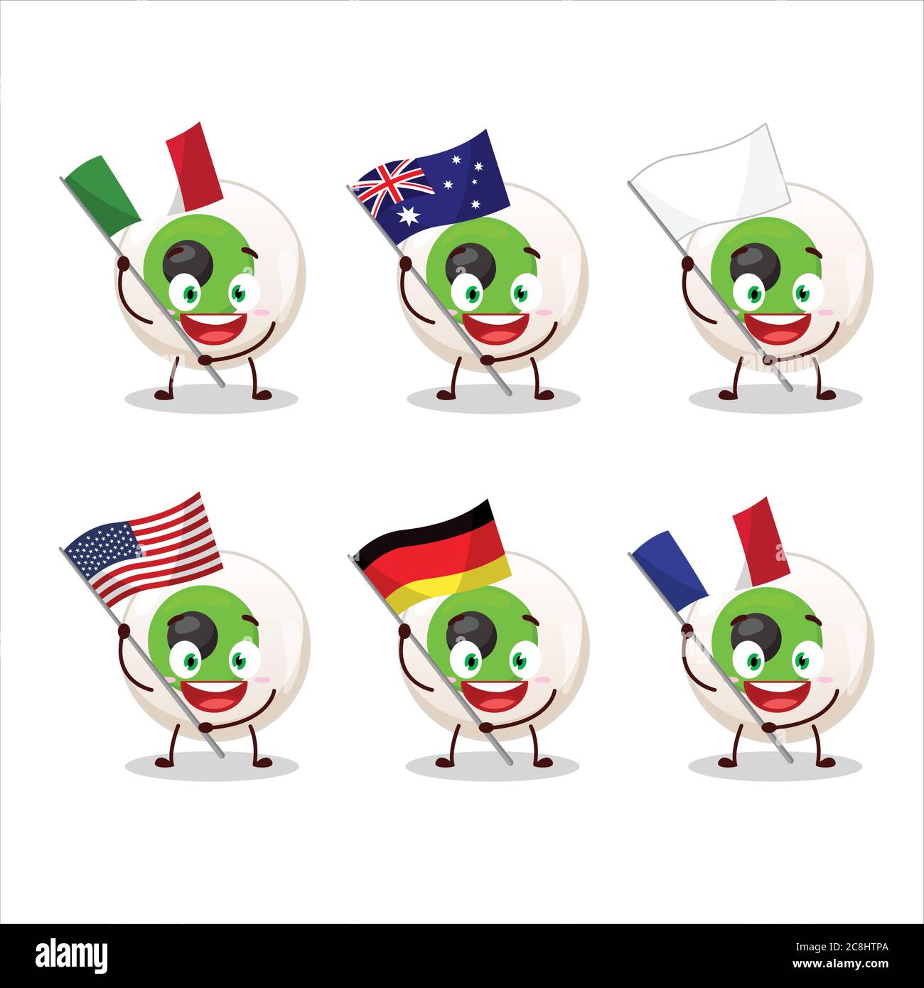 Eye candy cartoon character bring the flags of various countries Stock ...
