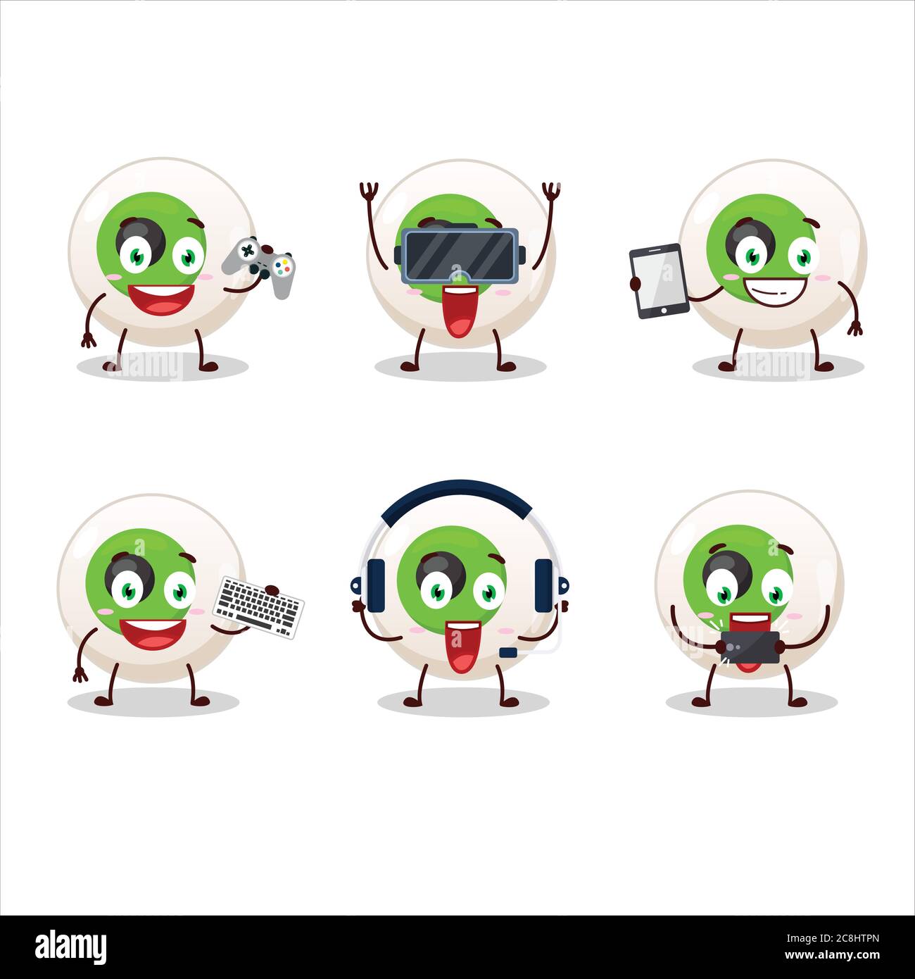 Eye candy cartoon character are playing games with various cute ...