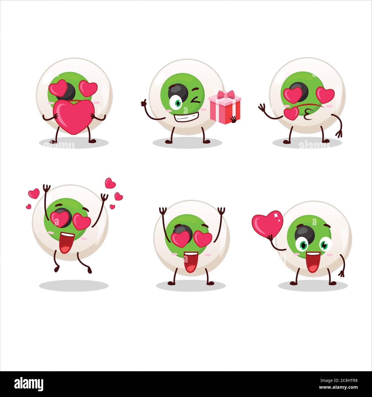Eye candy cartoon character with love cute emoticon Stock Vector Image ...