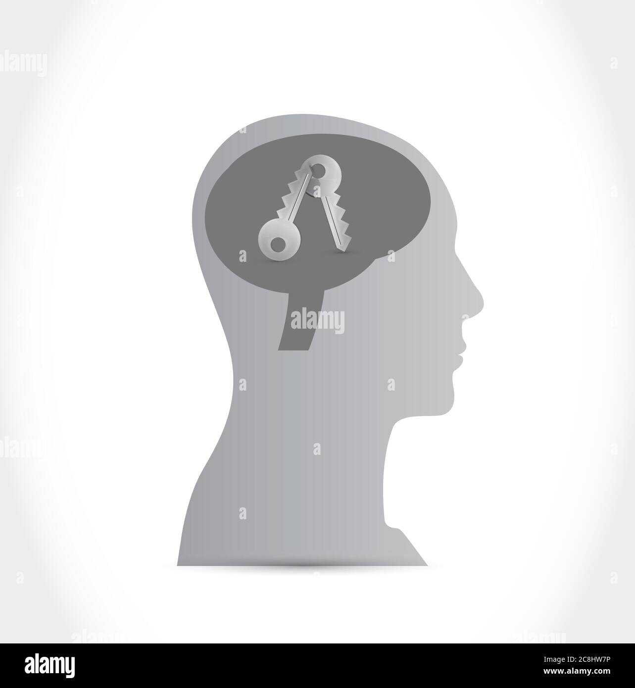 Head and keys. illustration design over a white background Stock Vector ...