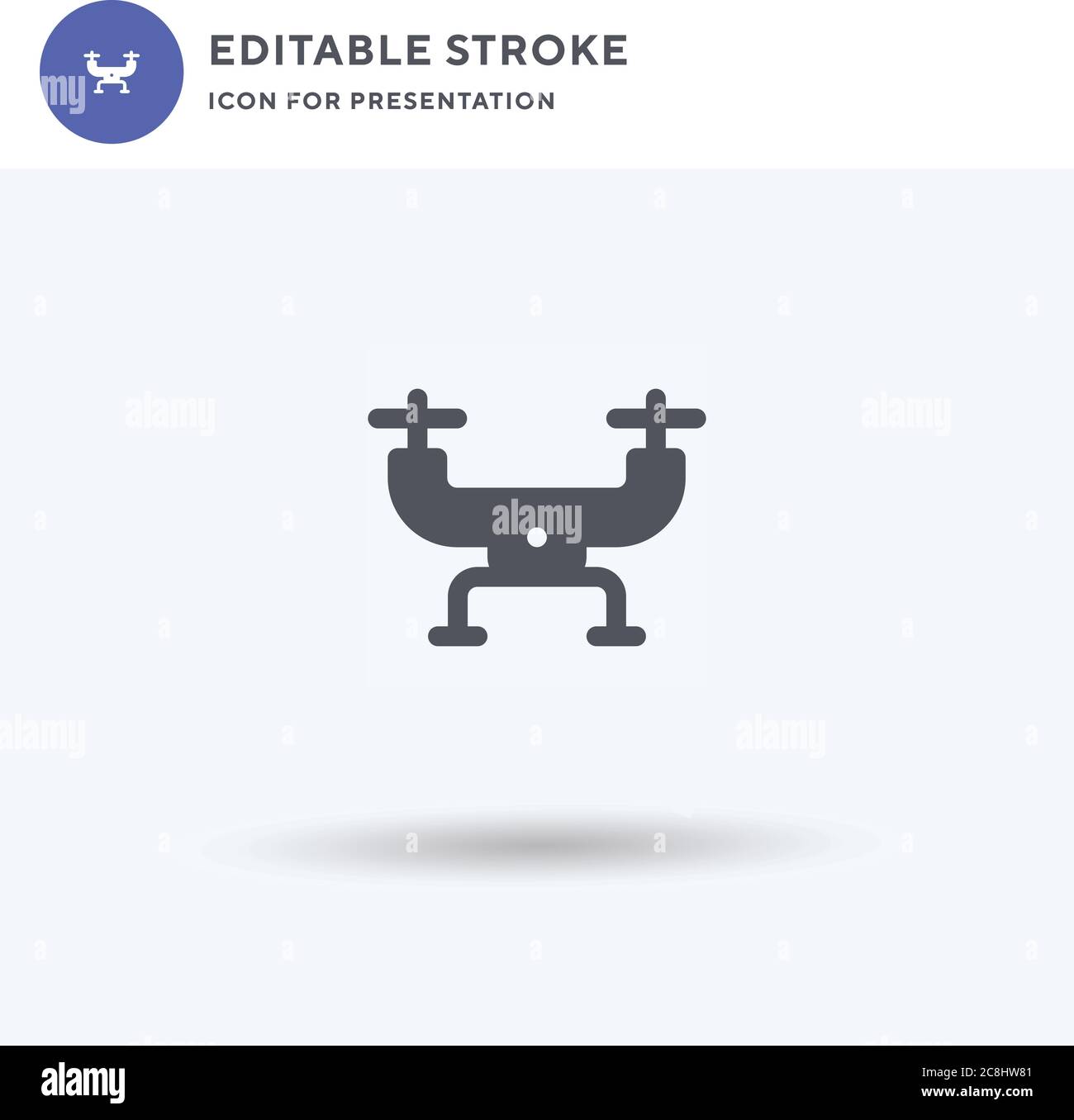 Drone icon vector, filled flat sign, solid pictogram isolated on white ...