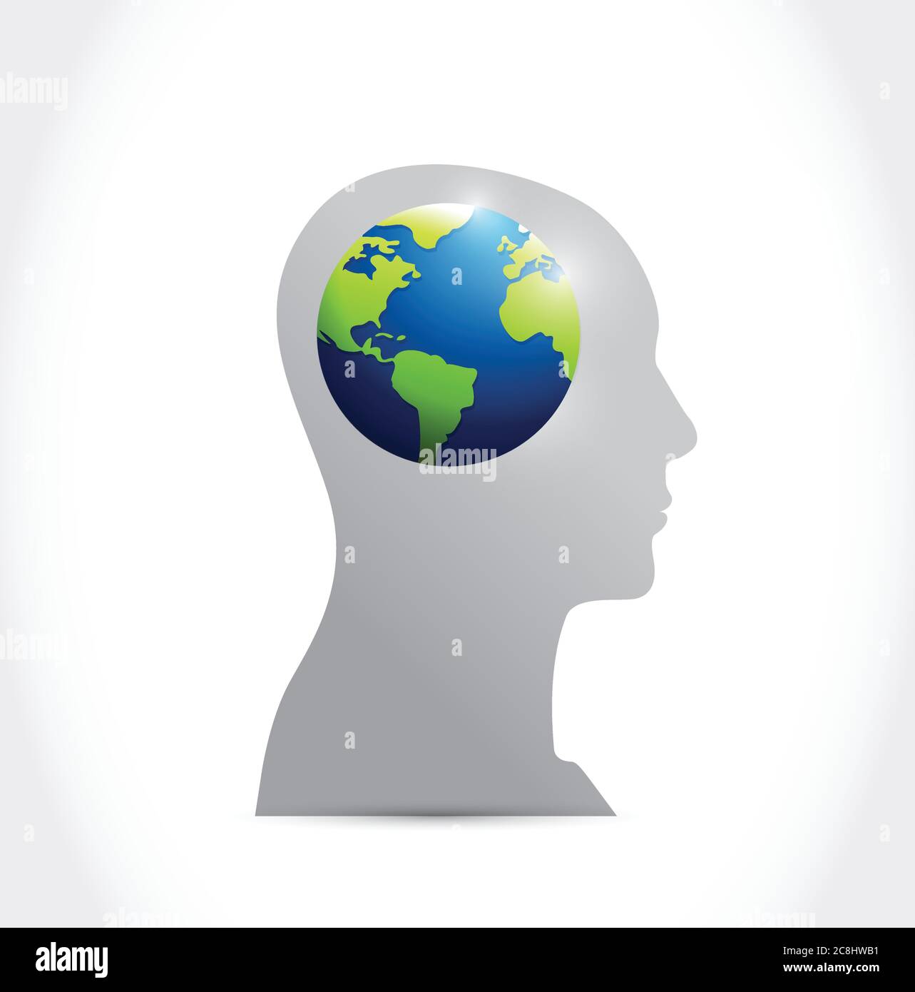 Think international concept illustration design over a white background ...