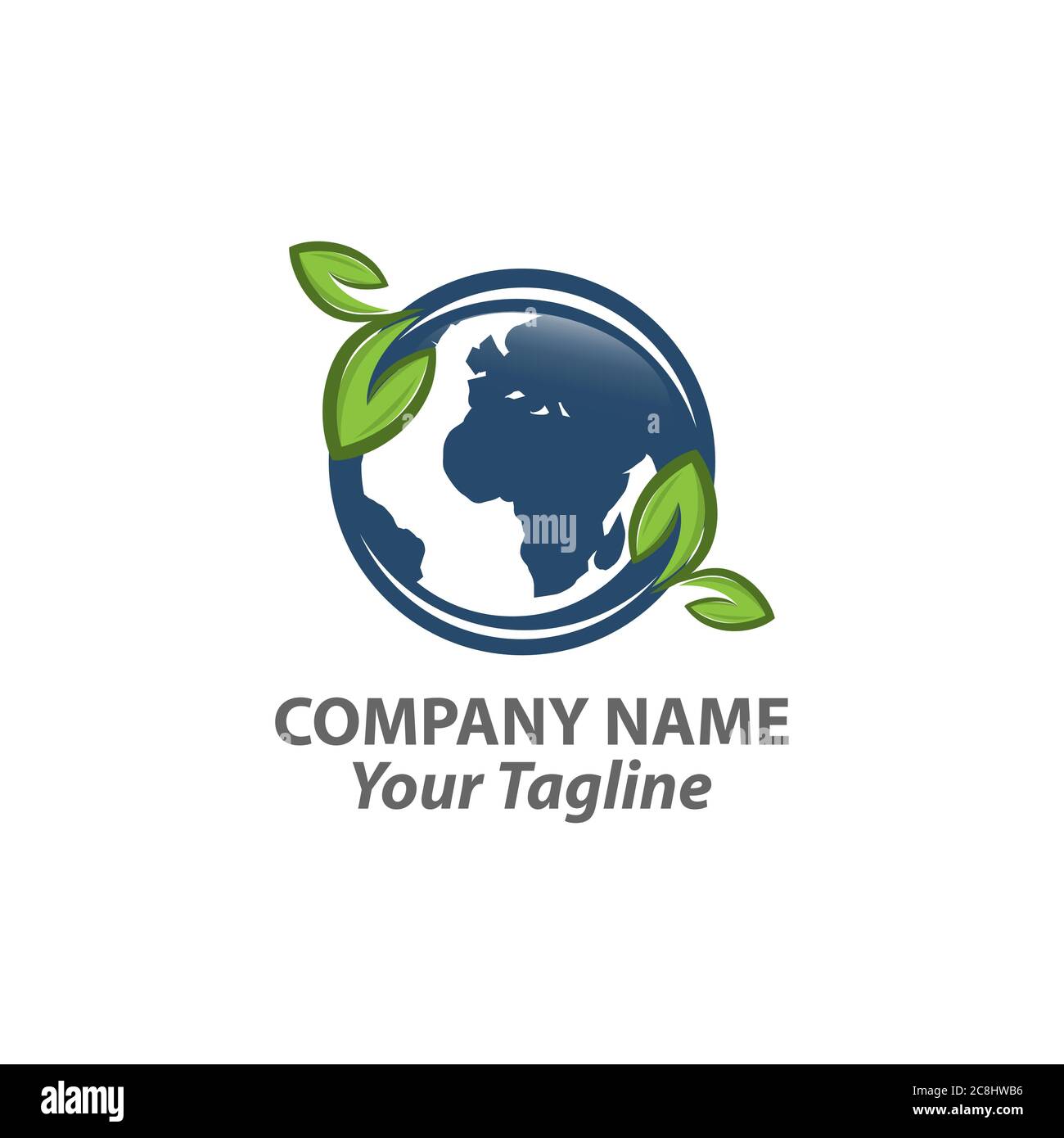 Vector of a earth and leaf logo combination. Planet and eco symbol or ...