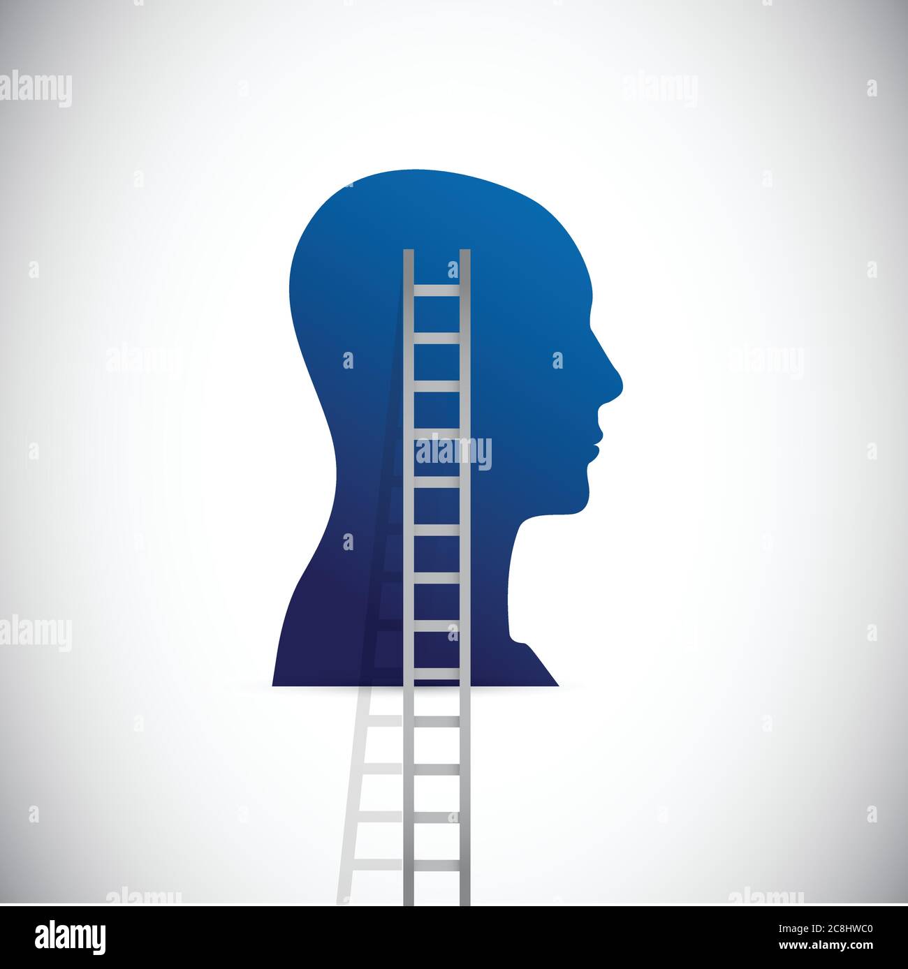 Head and ladder illustration design over a white background Stock ...